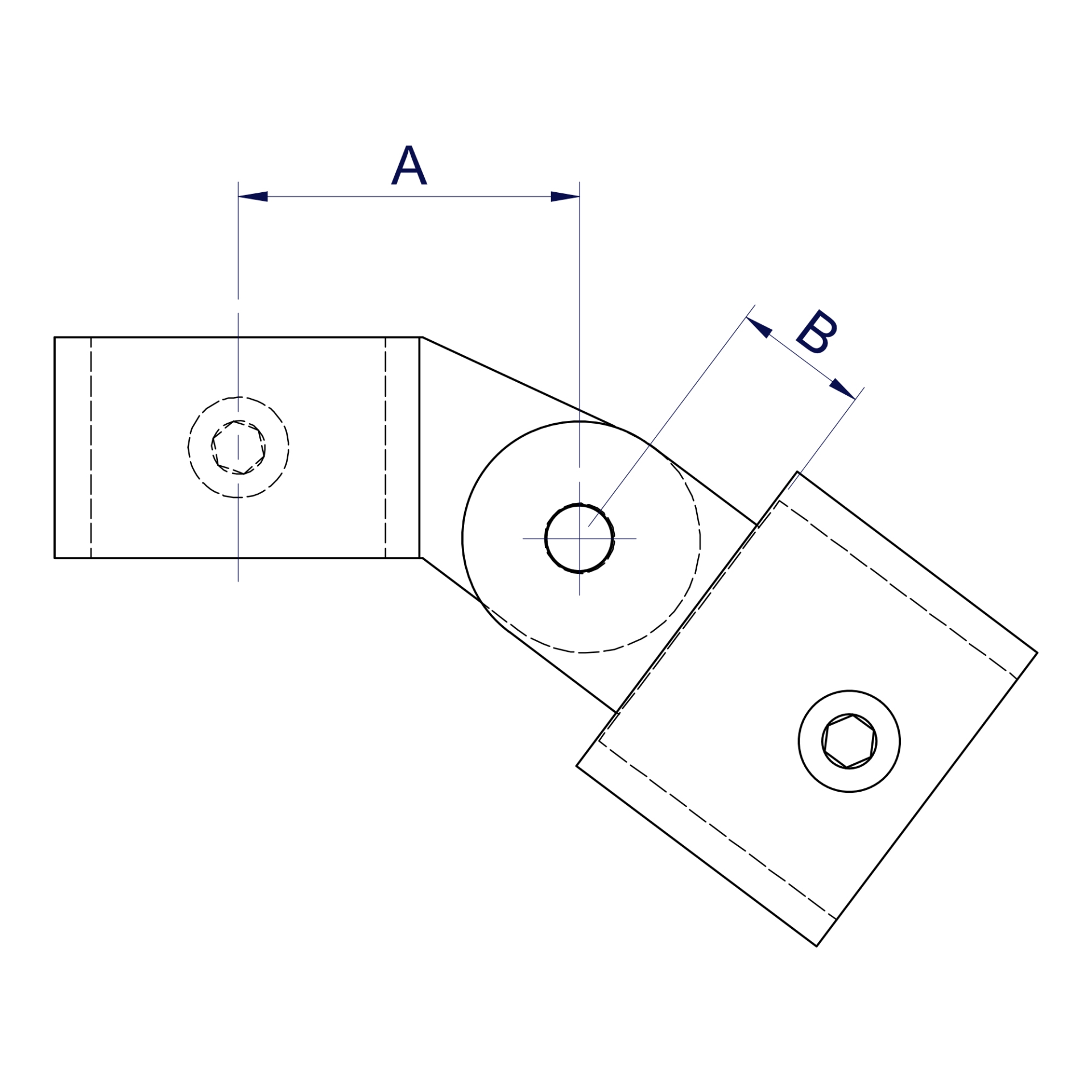 Interclamp 172 Offset Single Swivel Socket - Modular Handrail Systems