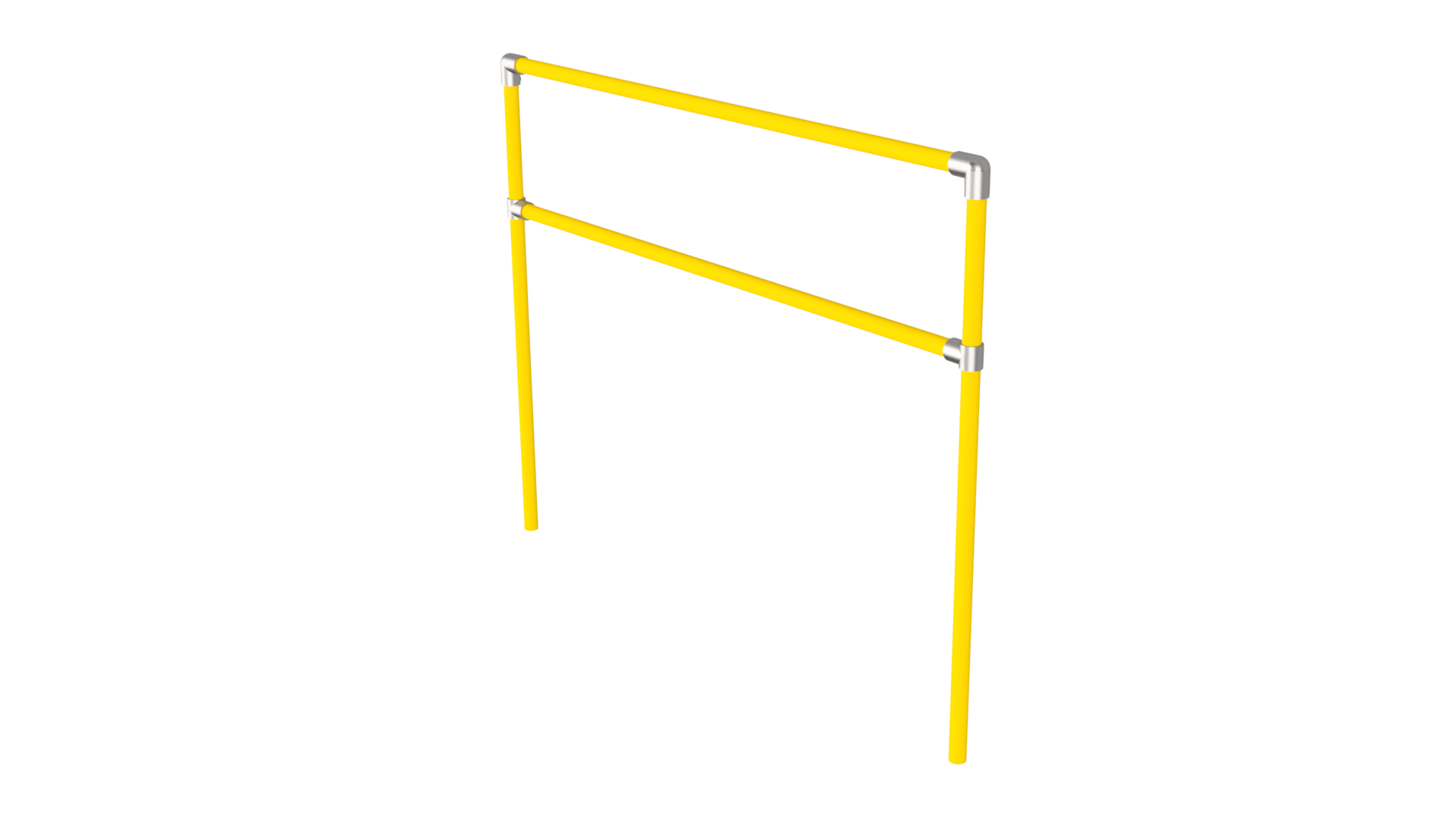 Interclamp 4020 style 2m ground embedment handrail kit in safety yellow ...