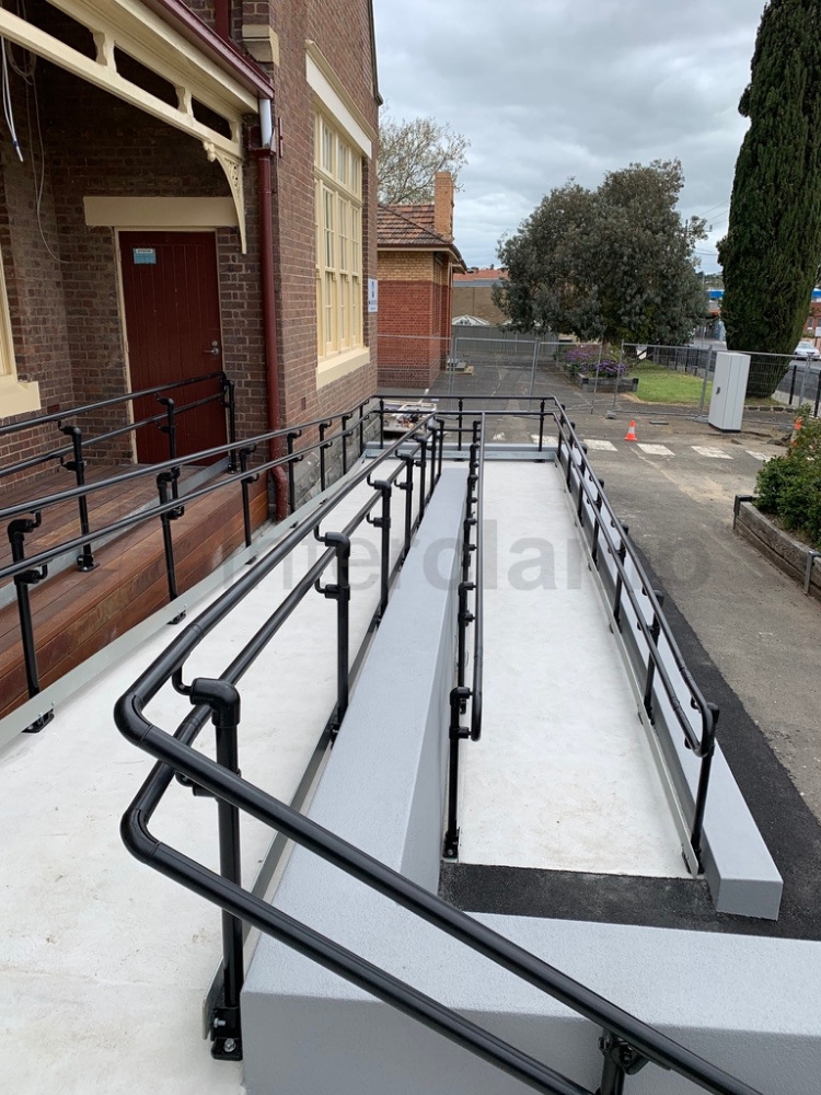 Interclamp Black Powder Coated School Handrail - Modular Handrail Systems
