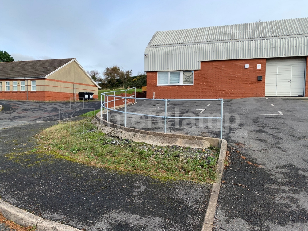 Galvanized Segregation Barrier Install - Modular Handrail Systems